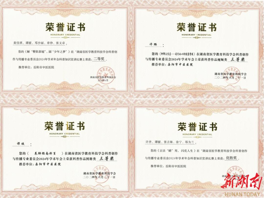 4个奖项！岳阳市中医医院在这场大赛中斩获佳绩 - 岳阳 - 新湖南